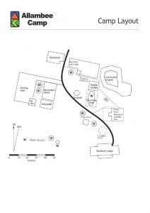 Camp layout map (buildings only) | Allambee Camp
